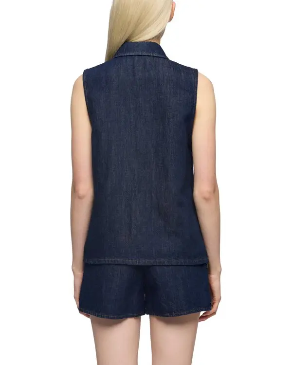 7 For All Mankind Sleeveless Denim Shirt