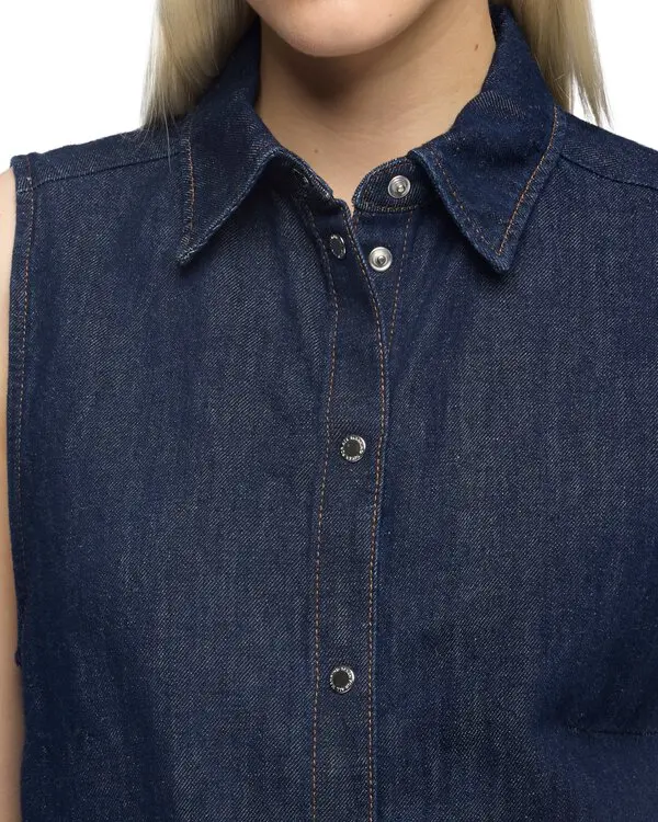 7 For All Mankind Sleeveless Denim Shirt