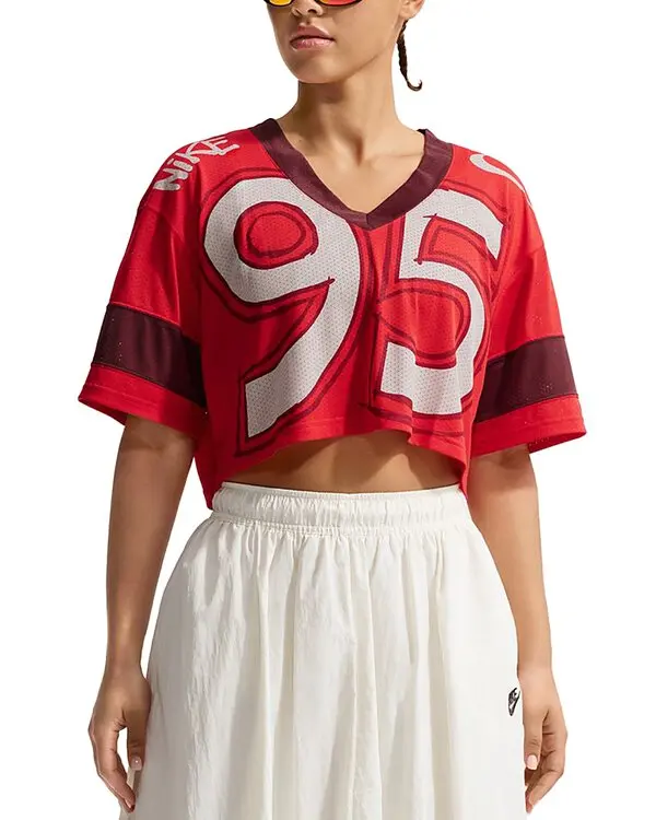 Nike Oversized Cropped Jersey Top - Unvred/cha