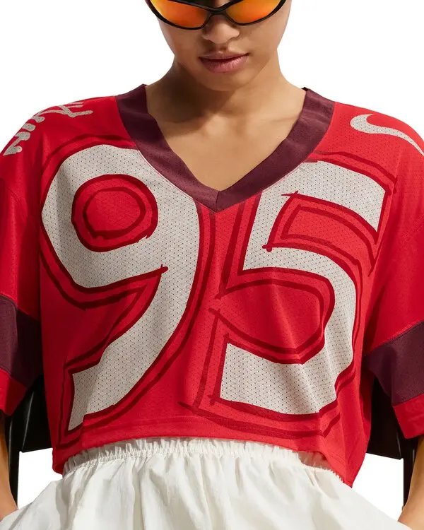 Nike Oversized Cropped Jersey Top - Unvred/cha