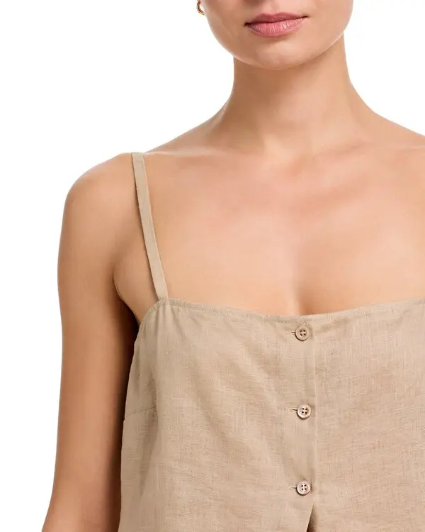 FRAME The Linen Button Cami - Flax