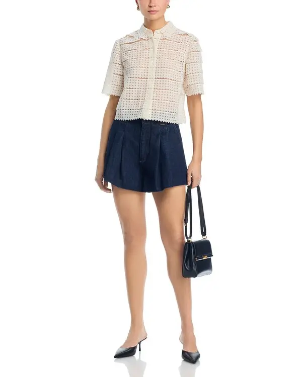 FRAME The Lattice Crochet Top