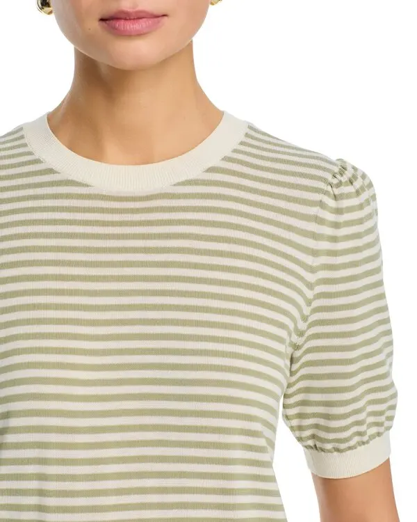FRAME Striped Gather Sweater - Sage Multi