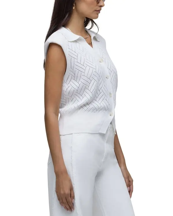 Hudson Jeans Knitted Sleeveless Collared Top