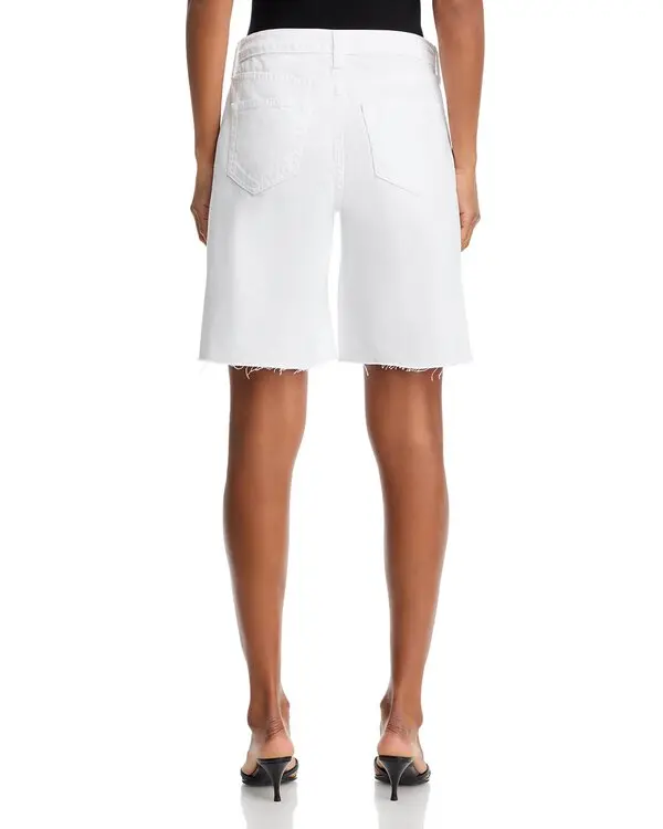 L'Agence River Mid-rise Bermuda Shorts - Blanc