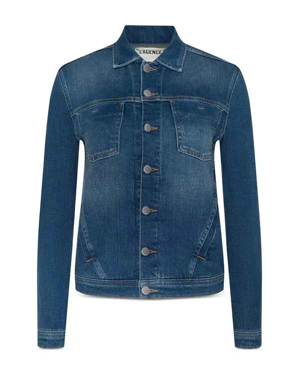 L'Agence Celine Slim Fit Denim Jacket - Authentic