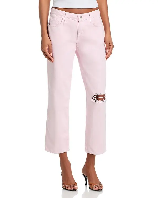 L'Agence Blaine Low Rise Crop Stovepipe Jeans - Icy Lilac