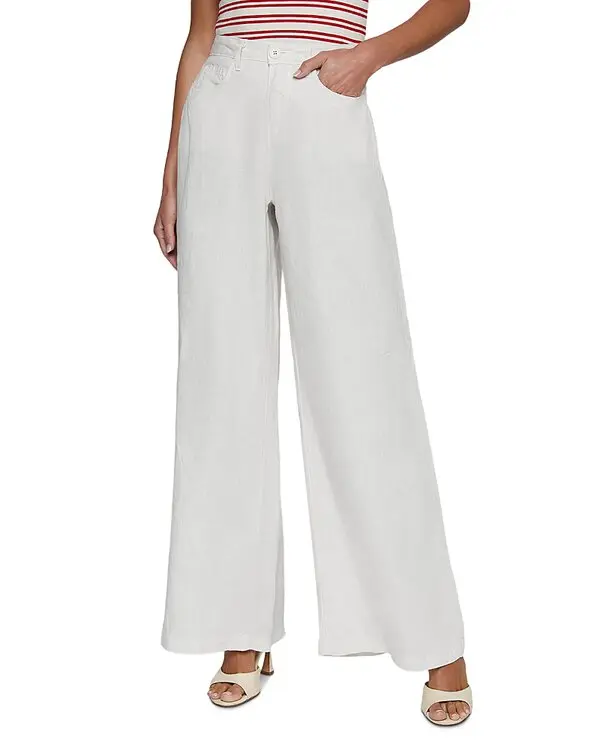 L'Agence Amara High-rise Wide-leg Linen Pants - Vintage White