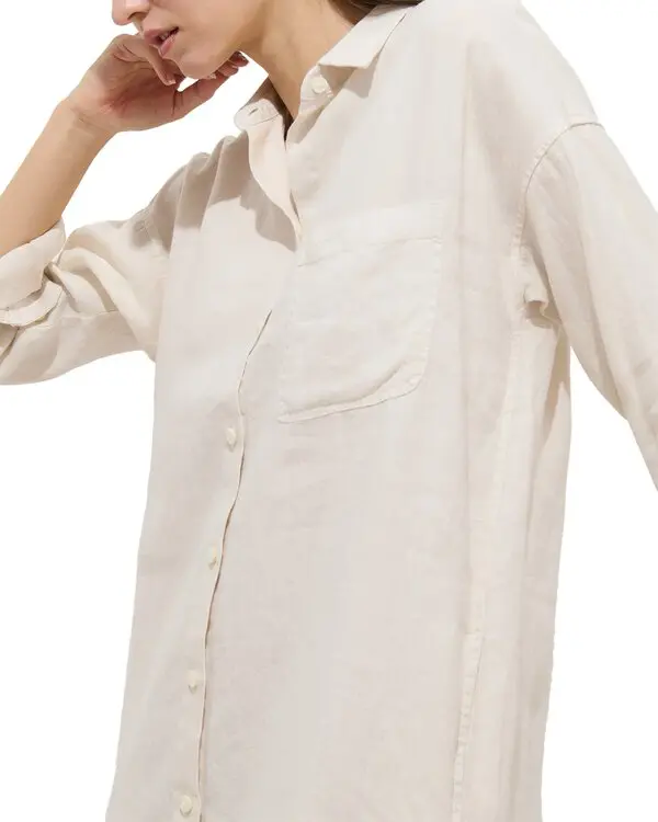 ALEX MILL Kerry Linen Shirt Dress - Light Cement