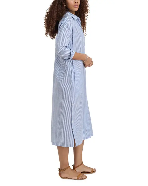 ALEX MILL Kerry Seersucker Shirt Dress - Blue/white