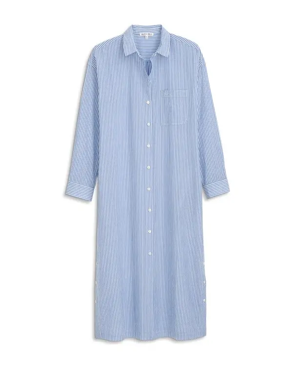 ALEX MILL Kerry Seersucker Shirt Dress - Blue/white