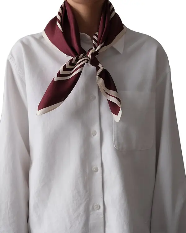 LESCARF Striped Silk Scarf - Wine Red