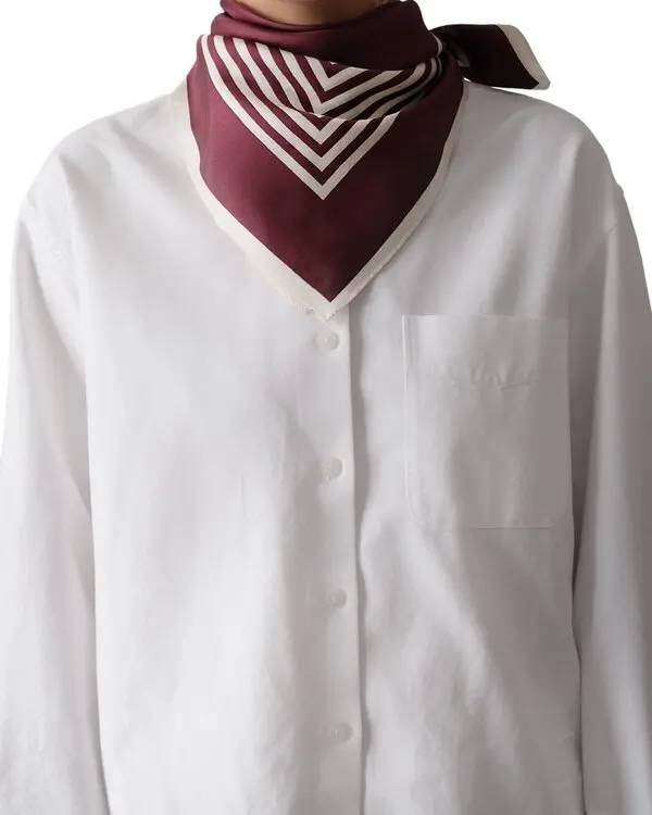 LESCARF Striped Silk Scarf - Wine Red