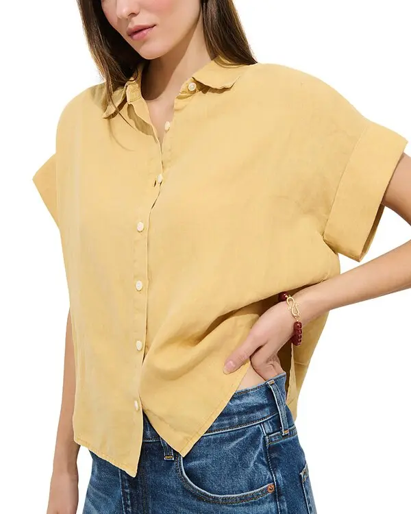 ALEX MILL Linen Blouse - Light Sienna