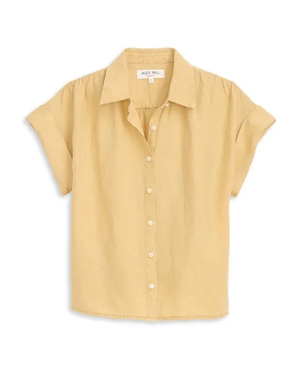 ALEX MILL Linen Blouse - Light Sienna
