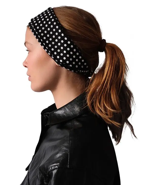 LESCARF Polka Dot Cotton Bandana - Black