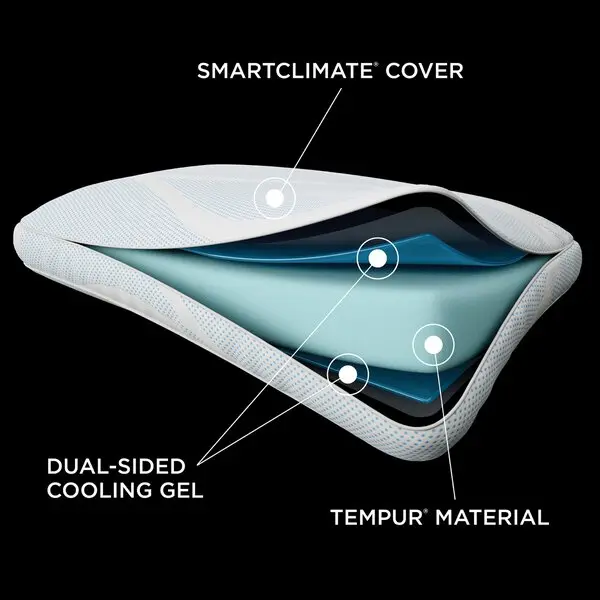 TEMPUR-PEDIC Breeze Prohi Medium Memory Foam Pillow, Queen
