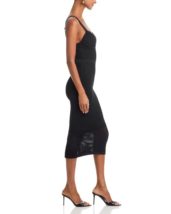 L'Agence Michelle Bra Cup Pointelle Dress - Black