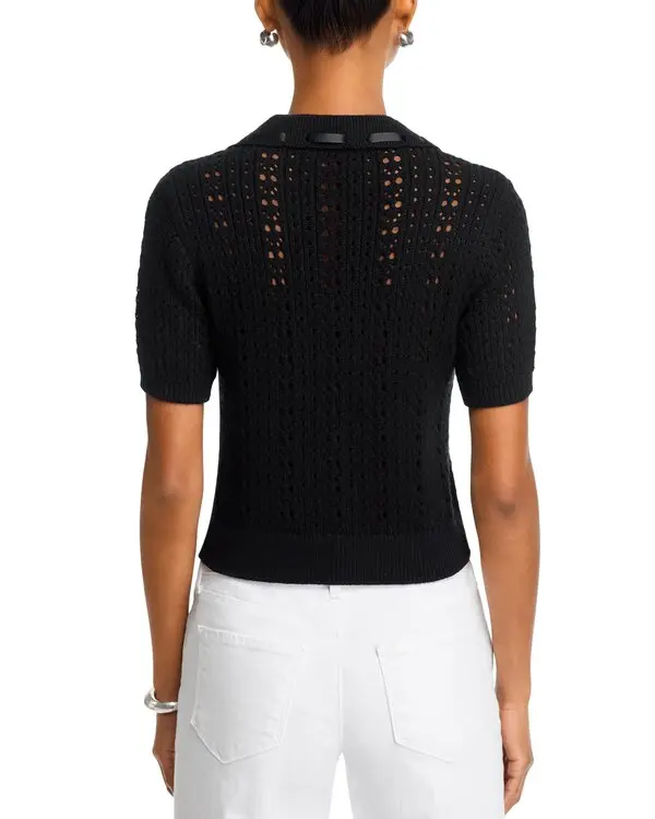 L'Agence Ninette Pointelle Cardigan - Black/black