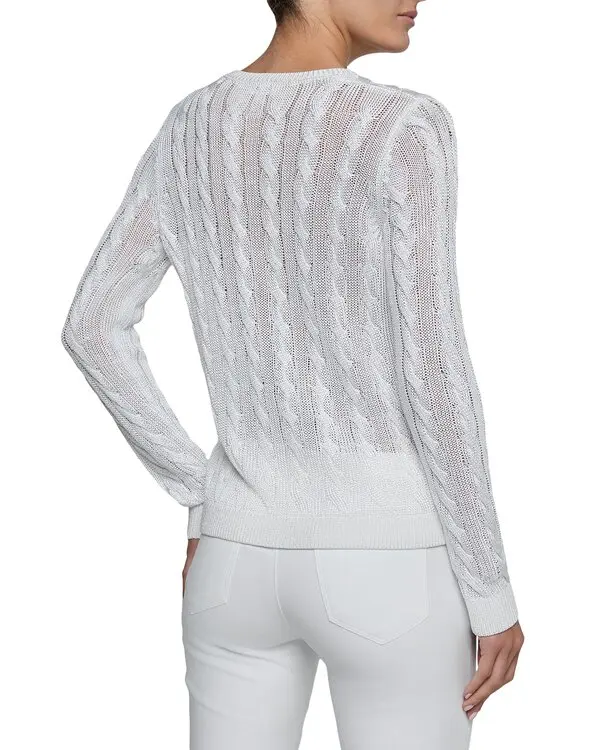 L'Agence Preston Cable V-neck Pullover Sweater