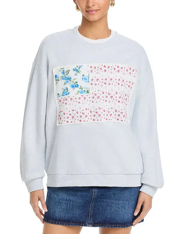 Vintage Havana Appliqued Crewneck Sweatshirt - Ash Grey
