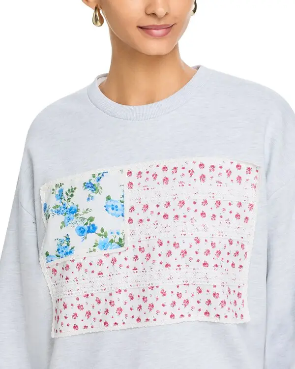 Vintage Havana Appliqued Crewneck Sweatshirt - Ash Grey