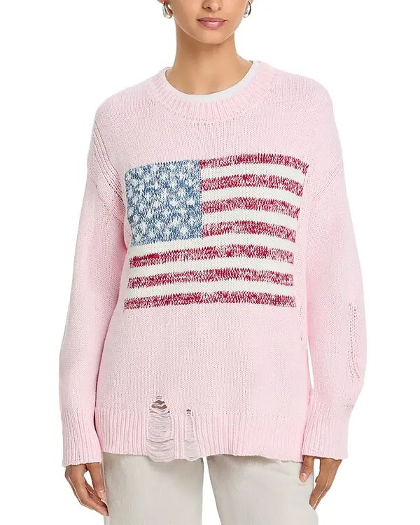 Vintage Havana Distressed American Flag Sweater
