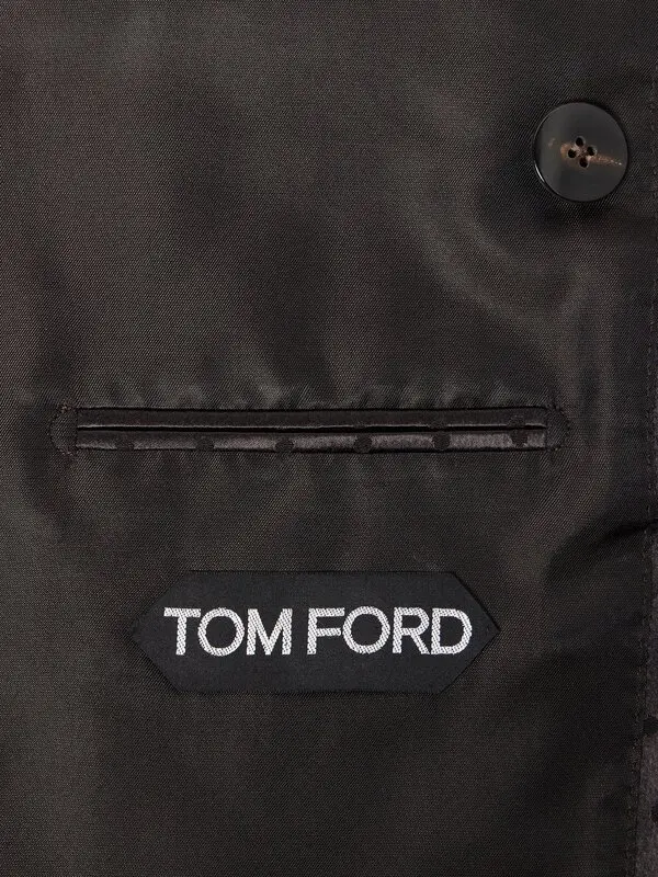 TOM FORD Double-breasted Polka-dot Satin-jacquard Tuxedo Jacket