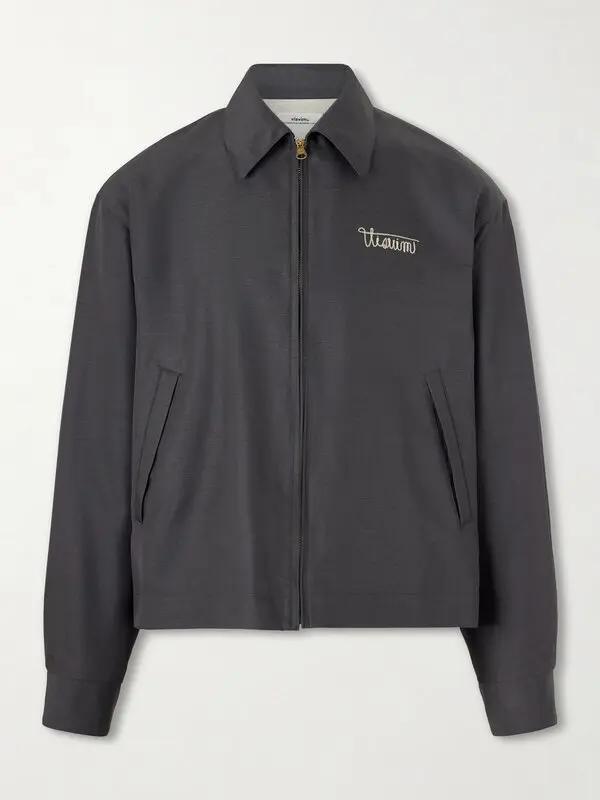 Visvim Kluane Logo-embroidered Blouson Jacket - Gray