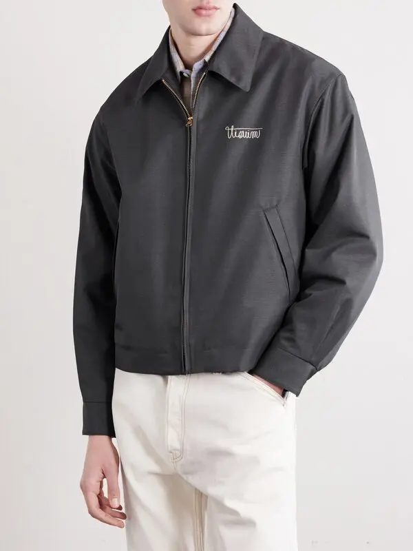 Visvim Kluane Logo-embroidered Blouson Jacket - Gray