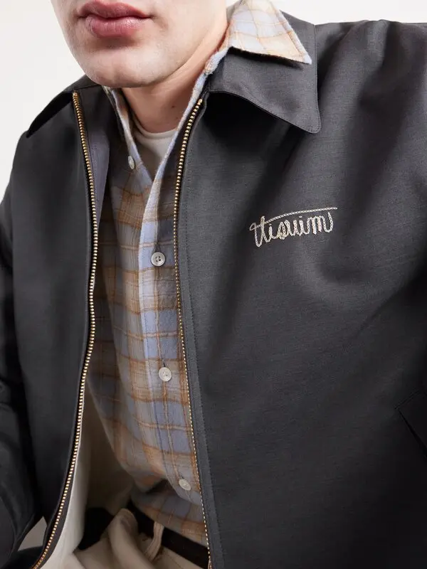 Visvim Kluane Logo-embroidered Blouson Jacket - Gray