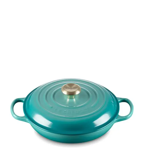 LE CREUSET Cast Iron Shallow Casserole Dish - Blue