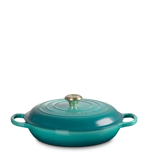 LE CREUSET Cast Iron Shallow Casserole Dish - Blue