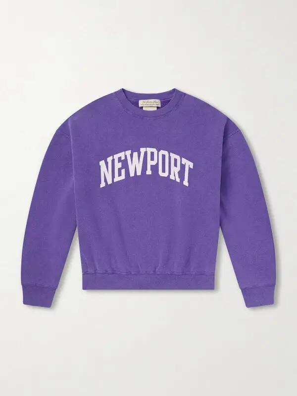 REMI RELIEF Printed Cotton-jersey Sweatshirt - Purple