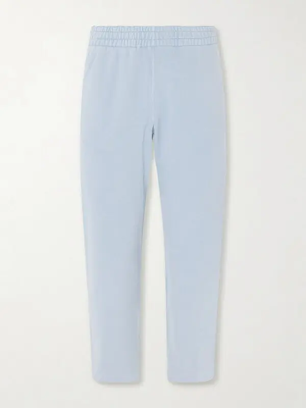 REMI RELIEF Straight-leg Cotton-jersey Sweatpants - Blue