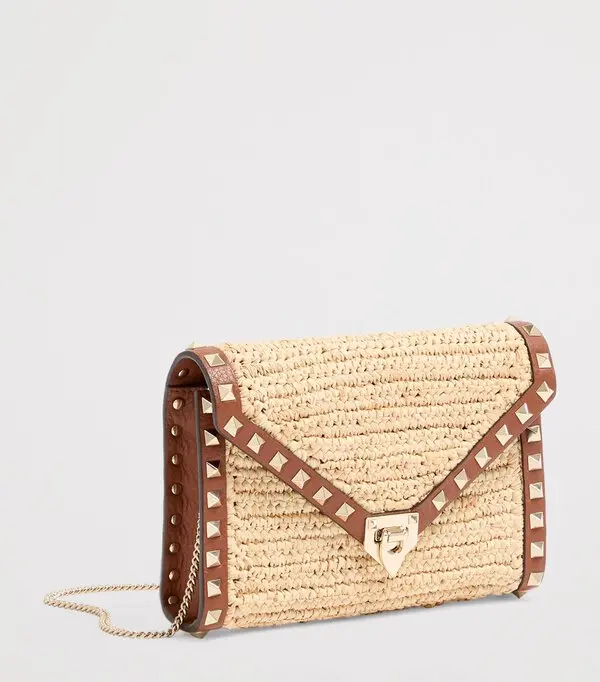 Valentino Garavani Mini Straw Rockstud Cross-body Bag