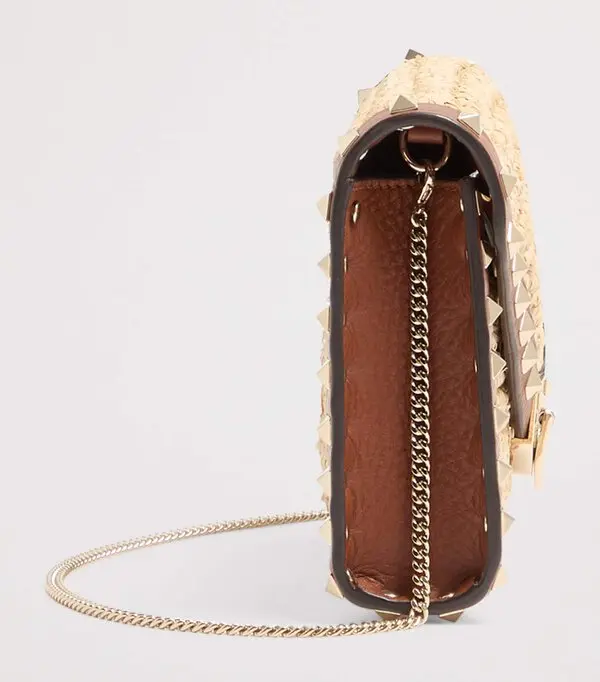 Valentino Garavani Mini Straw Rockstud Cross-body Bag