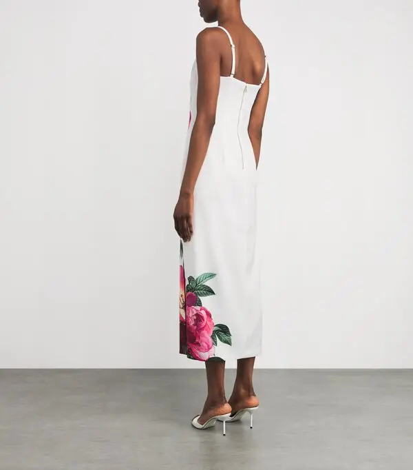 Alice + Olivia Floral Print Nina Midi Dress