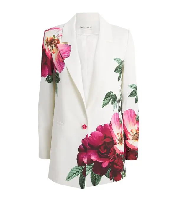 Alice + Olivia Floral Print Blazer - Ivory