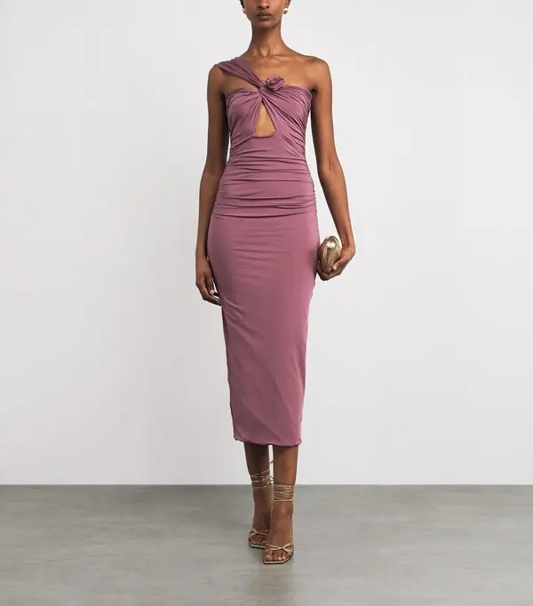 MAYGEL CORONEL Asymmetric Arcano Midi Dress