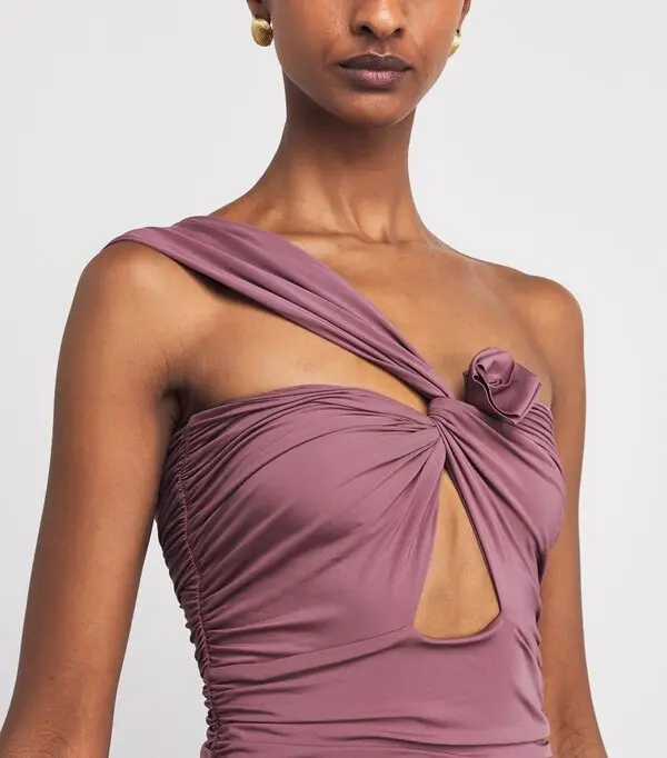 MAYGEL CORONEL Asymmetric Arcano Midi Dress