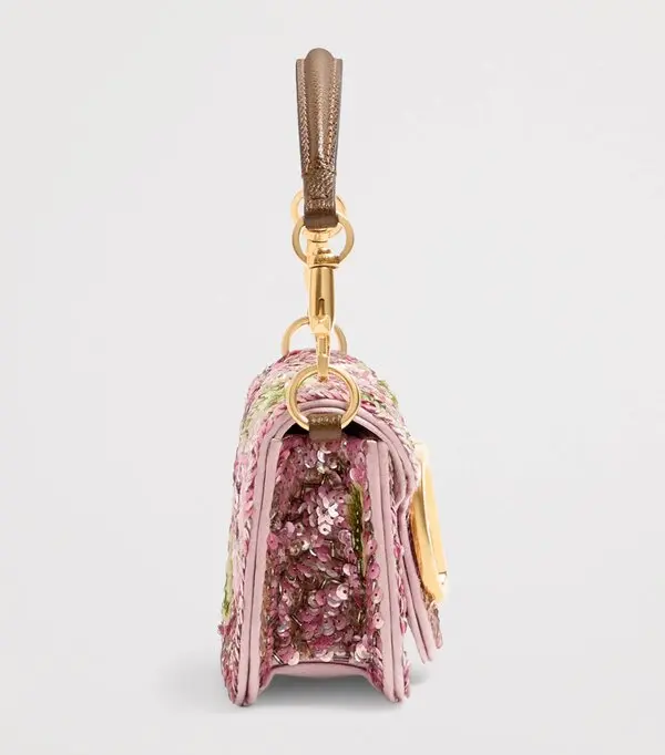 Valentino Garavani Small Embellished Locò Shoulder Bag - Pink