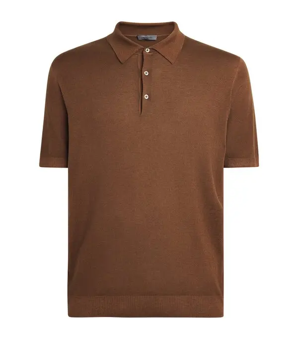 Corneliani Cashmere-silk Polo Shirt - Brown