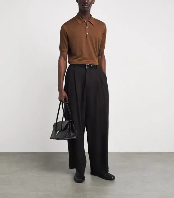 Corneliani Cashmere-silk Polo Shirt - Brown