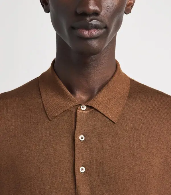 Corneliani Cashmere-silk Polo Shirt - Brown