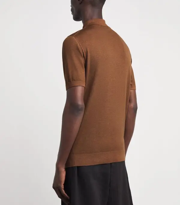 Corneliani Cashmere-silk Polo Shirt - Brown