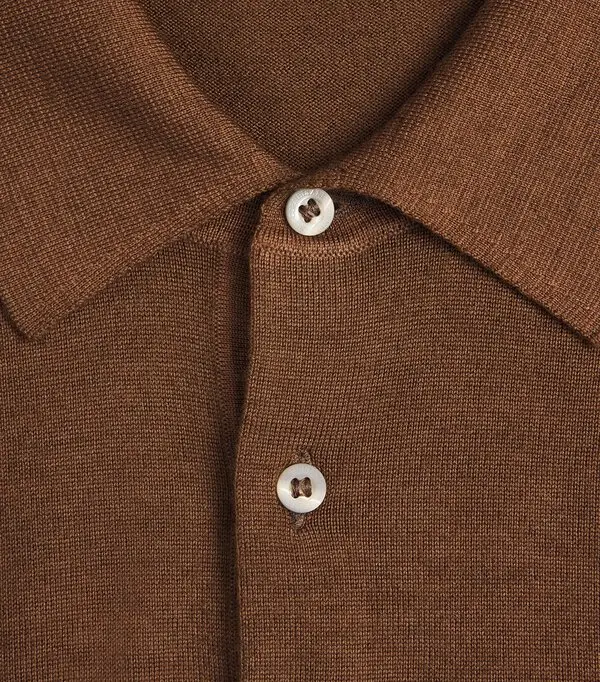 Corneliani Cashmere-silk Polo Shirt - Brown