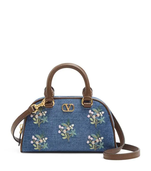 Valentino Garavani Denim Vlogo Signature Top-handle Bag