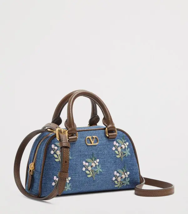 Valentino Garavani Denim Vlogo Signature Top-handle Bag