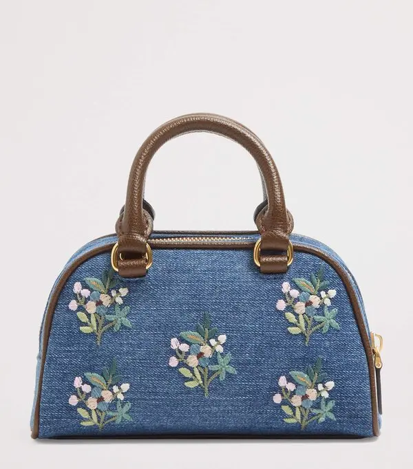 Valentino Garavani Denim Vlogo Signature Top-handle Bag